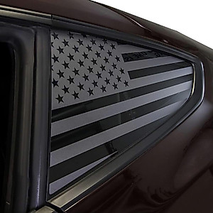 Zxiaochun 2PCS Rear Window American Flag Decals for Car SUV Trucks, Universal Back Side Window USA Flag Vinyl Sticker, Comes with Installation Tools, Matte Black (29" x 16")