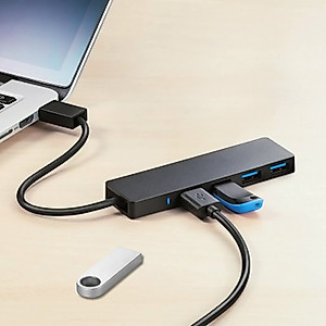 4-Port USB Hub 3.0 USB Splitter for Laptop, Ps4 Keyboard and Mouse Adapter for Dell, Asus, HP, MacBook Air, Surface Pro, Acer, Xbox, Flash Drive, HDD, Console, Printer, Camera