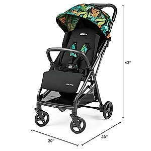 Peg Perego Selfie – Self-Folding, Light Weight, Compact Stroller – Compatible with All Primo Viaggio 4-35 Infant Car Seats - Made in Italy - Jaguars (Black)