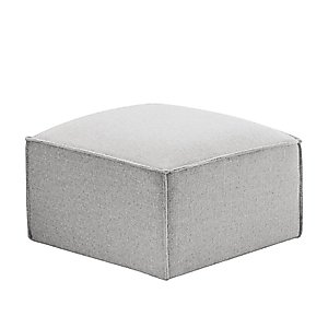 ABCASA Ottoman Module for Modular Sectional Couch, Square Storage Ottoman Footrest, Mix White/Grey