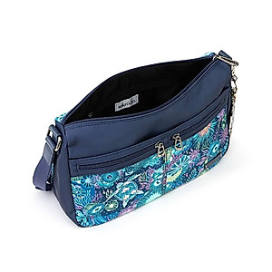 Sakroots womens & Bag, Purse, New Adventure Hobo Shoulder Crossbody Bag Stylish Roomy Purse Made From Recycled Materials, Royal Blue Seascape, One Size US
