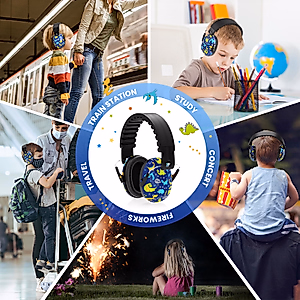 RIIKUNTEK Kids Ear Protection Safety Ear Muffs - SNR 27dB Noise Cancelling Headphones for Kids, Toddlers, Teens, Autism, Hearing Protection Earmuffs for Concerts, Fireworks, Sports Events, Air Shows