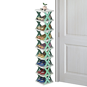 Doefo 9 Layers Foldable Shoe Rack, Compact Shoe Rack Storage- Assemble Detachable Shoe Shelves Shoe Cabinet - Creative Tower Shelf Storage for Entryway