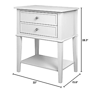 Ameriwood Home Franklin 2 Drawers, Soft White Accent Table