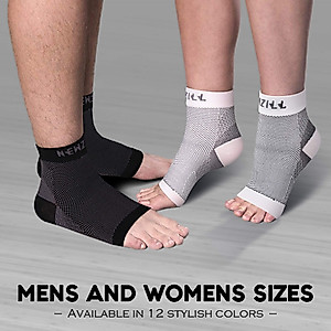 NEWZILL Plantar Fasciitis Socks with Arch Support, Best 24/7 Foot Care Compression Sleeve, Eases Swelling & Heel Spurs, Ankle Brace Support, Increases Circulation (L/XL, White)