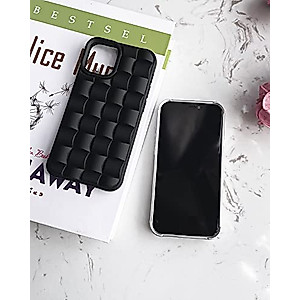 Ginkgonut Compatible with iPhone 12 Case or iPhone 12 Pro Case for Women/Girls, Cute 3D Laid Desgin Soft Silicone Shockproof Raised Bumper Corners Case for iPhone 12 / iPhone 12 Pro （Black）