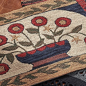 Park Designs Flower Basket Hooked Rug 24X36, 24 x 36