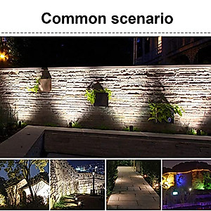 Lumina 4W LED Landscape Lighting Waterproof Landscape Lights Outdoor Low Voltage Spotlights for Walls Trees Flags Light with Warm White MR16 LED Bulb ABS Ground Stake Black SFL0104-BKLED6 (6PK)