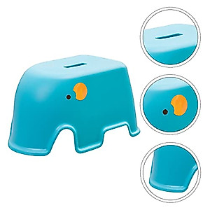 HONMEET 2pcs Chairs Stool Textured Sitting Toilet Room Minimalist Plastic Bathroom Bedroom Practical Home Cartoon Toddler Kitchen Mini Safety Creative Potty Elephant Cute Step Loft