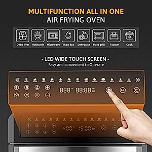 Gevi Air Fryer Toaster Oven Combo, Large Digital LED Screen Convection Oven with Rotisserie and Dehydrator, Extra Large Capacity Countertop Oven with Online Recipes