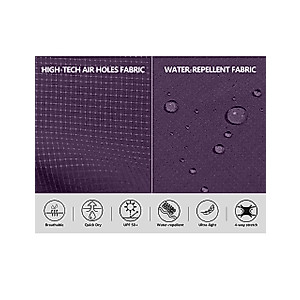 Little Donkey Andy Women's Lightweight Breathable Hiking Shorts, Quick-dry Golf Shorts with Zipper Pockets, Air-Holes Tech Purple Magic Heather L