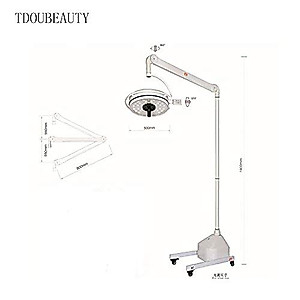 TDOUBEAUTY 108W Mobile AC LED Dental Exam Light Shadowless Lamp KD-2036L-3