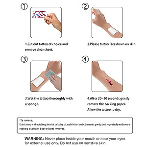 AwwwCos Fullmetal Alchemist Halloween Cosplay Temporary Tattoos Edward Elric Tattooing Body Stickers for Costumes 4CM/5CM Multicolored