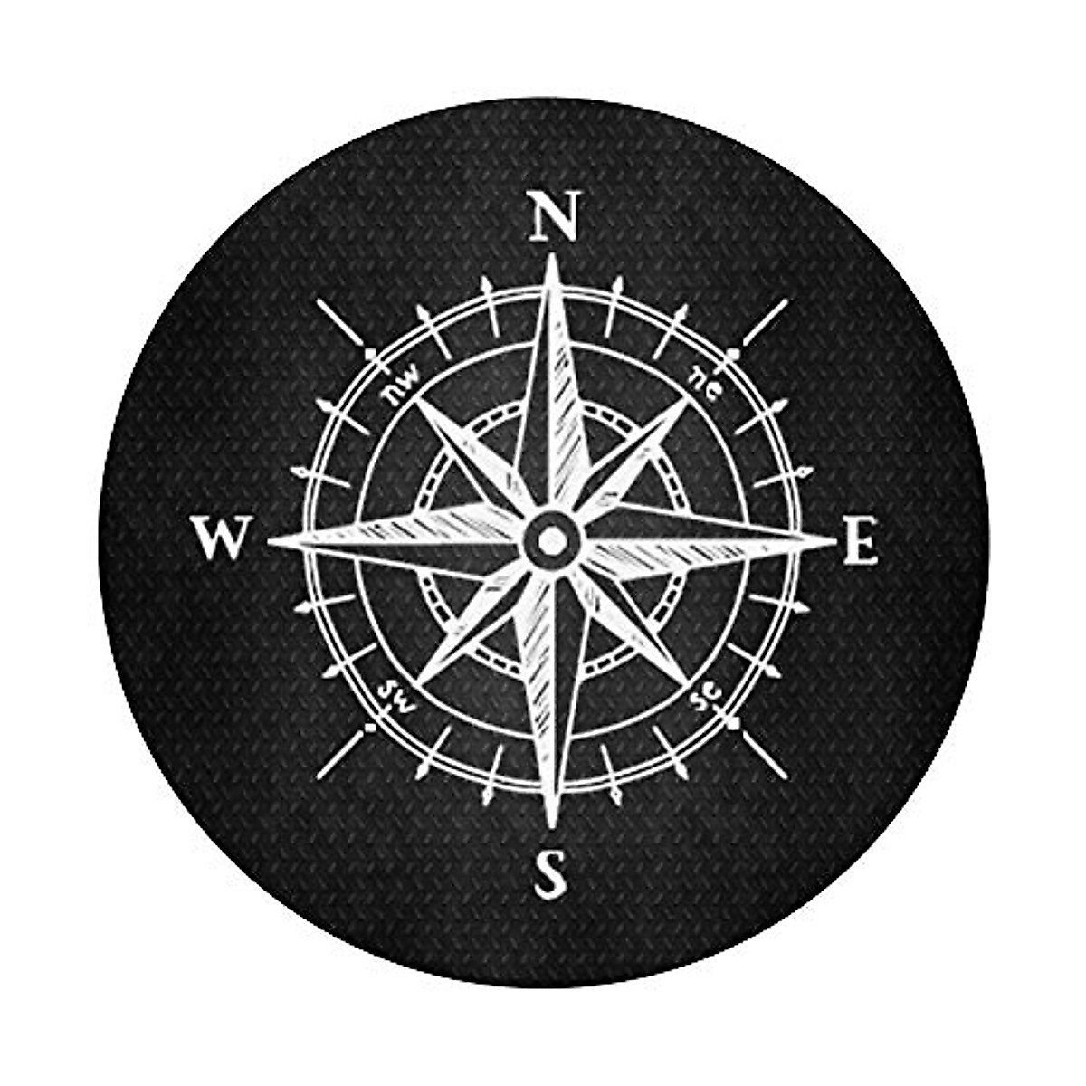 Black White Compass Rose Gift For Hiker And Camper PopSockets PopGrip: Swappable Grip for Phones & Tablets