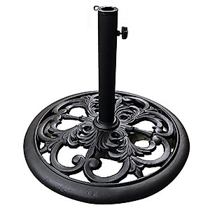 TropiShade 30 Pound Black Powder Coated Cast Iron Umbrella Stand