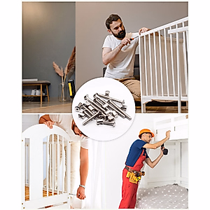 Crib Screws Hardware Replacement Kit - 28 Set Baby Bed Frame Bolts &Barrel Nuts Set for Delta/Graco/Dream On Me,M6x20/40/60/80 mm Hex Drive Socket Cap Screws Barrel Nuts