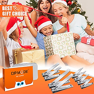 Finger Nail Clippers Adult - DRMODE 8 Pack Nail Clippers Bulk for Men Women Sharp Stainless Steel Travel Mini Toenail Clippers and Fingernail Clipper Set Curved Cutter Trimmer with Nail Cleaner/File