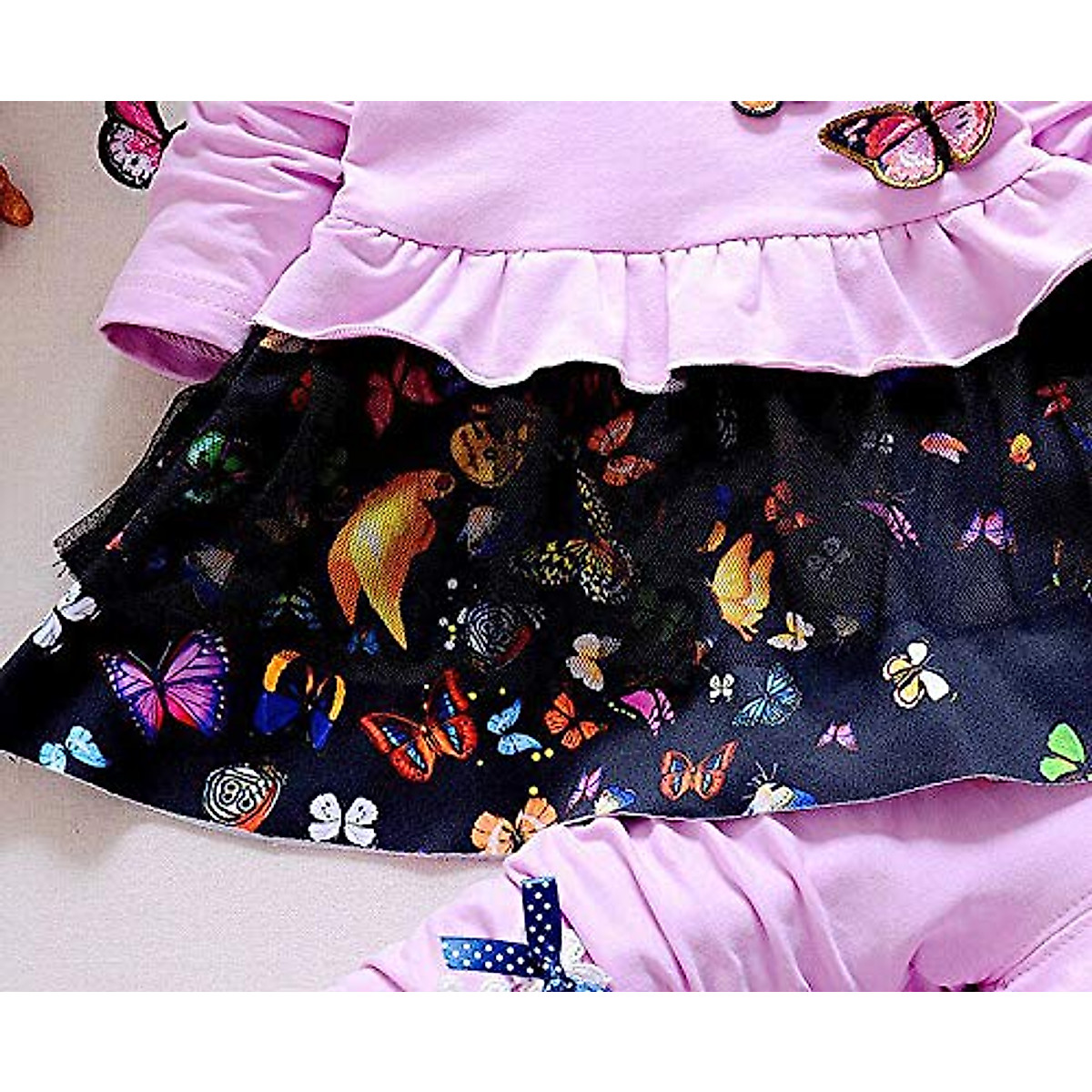 Spring Autumn Infant Little Baby Girls Clothing Set 2 Pieces Set Long Sleeve T Shirt and Skirt Pants for Children Kids Gilrs Toddler Baby (6-12m, Purple)