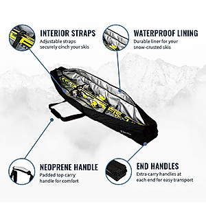 StoreYourBoard Mountain Essential Ski Travel Bag, Water Resistant Carry Case