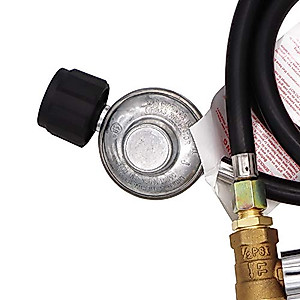 METER STAR Propane Fire Pit/Fireplace Parts Propane Gas Control Valve System Regulator Valve with Hose and Key Kit,Max 90,000 BTU