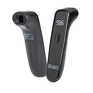 Dr. Talbot's Non-Contact Acrylic Infrared Thermometer with Led Screen, Fever Warning Indicator, Accurate 1 S Reading for Baby, Kids, Adults, Black