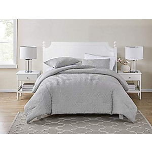 Tahari Home - King Comforter Set, 3-Piece Bedding with Matching Shams, Chic Room Decor (Vee Grey, King)