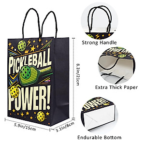 Kauai Sun 16PCS Pickleball Gift Bags, Pickle Ball Themed Party Supplies Favors Bags, Four Original Vibrant Designs for Pickleball Enthusiasts Players Team Coach Retirement Gifts Goodies