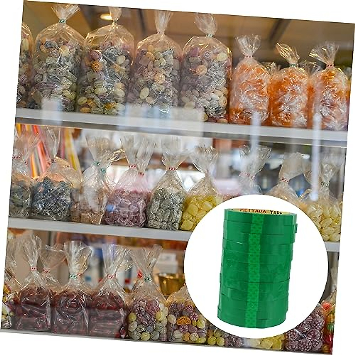 Outanaya 12pcs strap on bag tying tape DIY tying tape packaging bag tapes bag sealing tying tapes convenient tying tape strapping packing bag adhesive tape Multifunction Sealing tape bopp