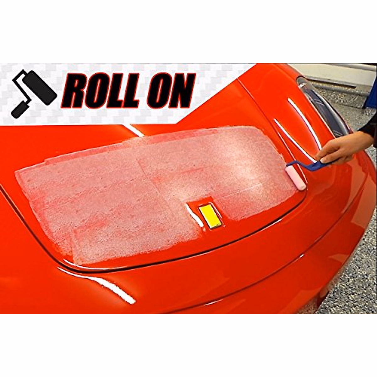 Road Warrior Plus Paint Protection Film - Temporary Roll-On Automotive Exterior Protector from Rocks, Scratch and Chips - Coating Applies White, Dries Clear 16oz Kit