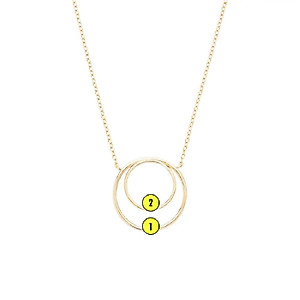 EVE'S ADDICTION Gold Tone Custom Circle Mother & Child 2 Birthstone Necklace (16" chain with 2" extender) - Personalized s - Gift for New Mom - Gifts for Mom