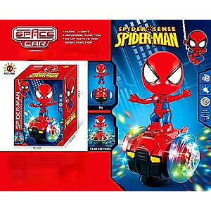 Spider-Man Robot Toys, Robot Interactive Toy Car with Colorful Flashing Lights & Music for 3+ Year Old Boys Girls