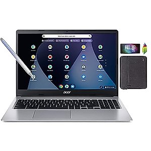 Acer Chromebook Touchscreen Laptop 15.6inch - Stylus Pen - Google Chromebook - 13hours Battery Life - USB C - Numeric Keypad - Wireless AC - Camera - School Students College (4GB RAM |64GB eMMC+Pen)