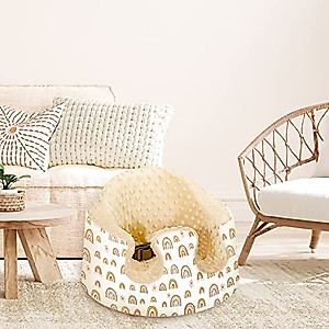 Tiamon Boho Seat Cover Rainbow Seat Slipcover Comfortable Baby Floor Seat Cover Infant Booster Seat Accessory Compatible with Bumbo Seat for Baby Boy Girl Baby Shower Birthday Party Gift Supplies