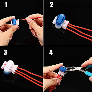 LINXIU 3 Wire Connectors Electrical IDC 314-BOX Wire Connectors Self Stripping Pigtail Connector for 22-14 AWG Cables Robotic Lawn Mowers 22Pack