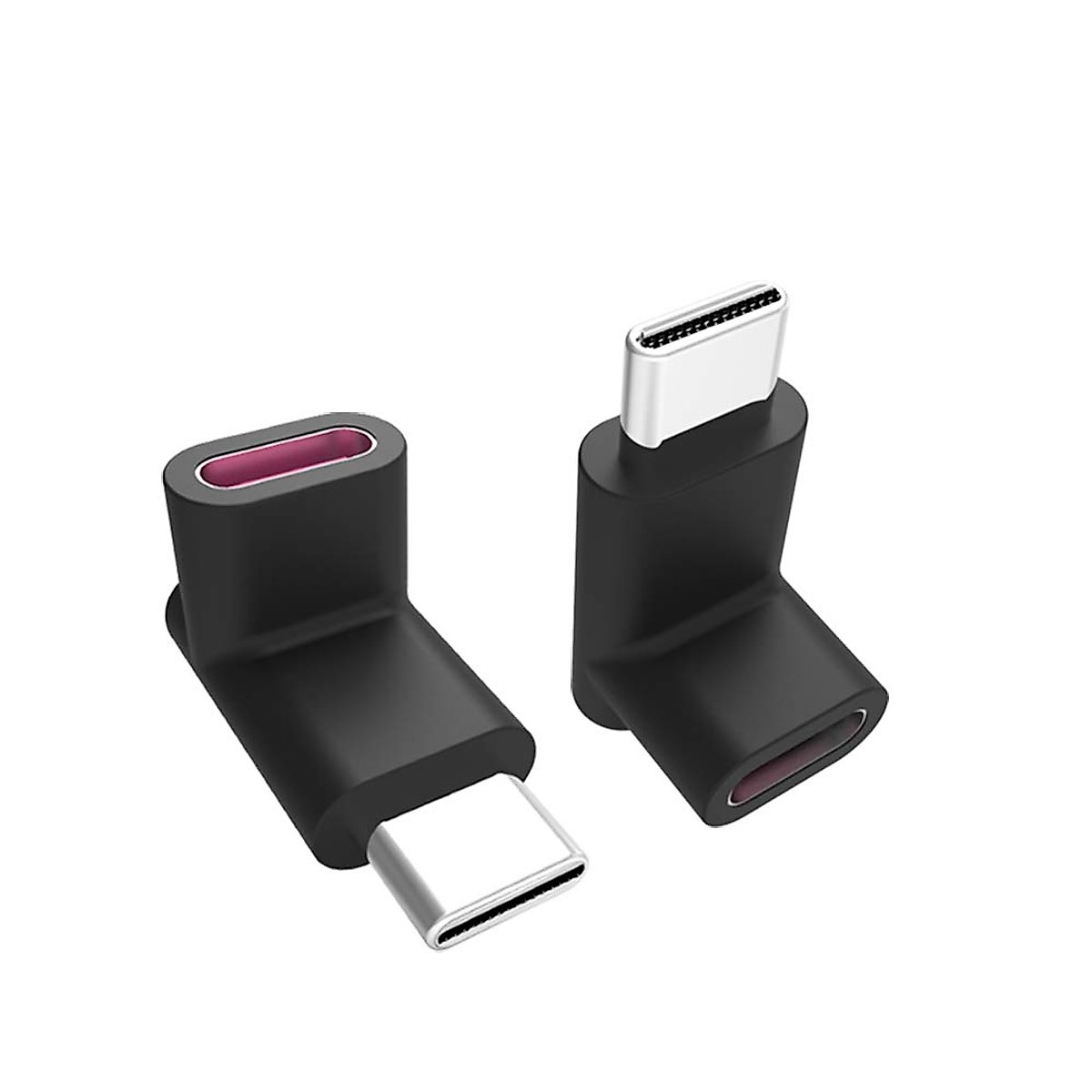 90 Degree Right Angle Type-C Male to Type-C Female Adapter 100W 40G,up and Down 90 Degree Type-c Plug to Jack Expansion Adapter is Suitable for Notebook Computers, Tablet Computers and Mobile Phones