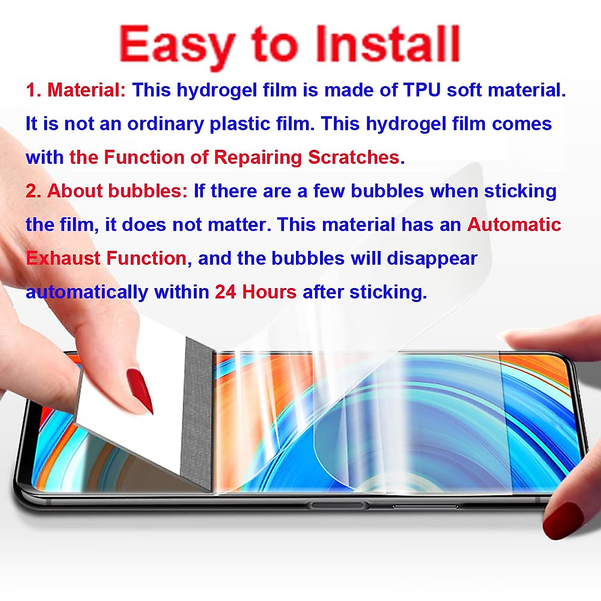 YiiLoxo Hydrogel Film Screen Protector Compatible with Sony Xperia 5 III XQ-BQ72 6.1 Inch. 3D Nano-Tech Hydrogel Protective Film [Not Glass][High Sensitivity][HD Clear][Fingerprint Support]