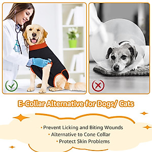 iBuddy 2 Packs Dog Surgical Recovery Suit, Professional Pet Recovery Shirt Dog Abdominal Wounds Bandages for Male Female，Anti Licking Breathable Dog Shirt Size X-Large