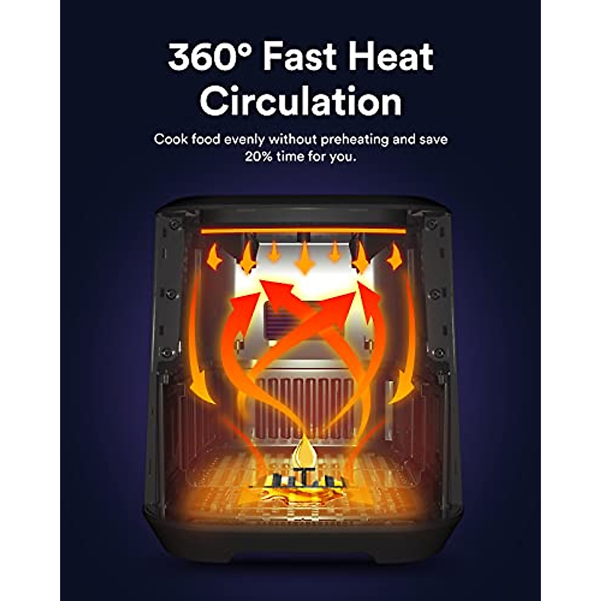 Air Fryer, Milin 1700w XL Air Fryer with 100 Recipes Cookbook, LED Touch Screen Electric Hot Air Fryer Oven with 7 Presets, 5.8 QT Digital Air Fryer with 7 Presets, Non-stick Oilless Cooker