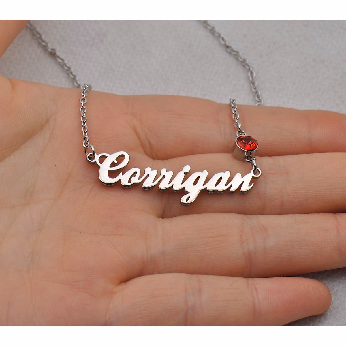 GR859C Personalized Unique Name Necklace with Birthstone for Her Cobi