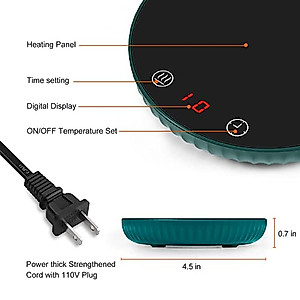 JulyPanny 8H Auto Shut Off 1-12H Timer Candle Warmer Coffee Mug Warmer, Cup Warmer for Desk with 2 Temperature Control Settings 122/140℉ Candle Warmer Plate Heating Coffee Tea Candle