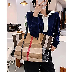 Handbags for Women Canvas Fashion Large Capacity Roomy Bag Ladies Crossbody Purse Fashion Tote Top Handle Satchel