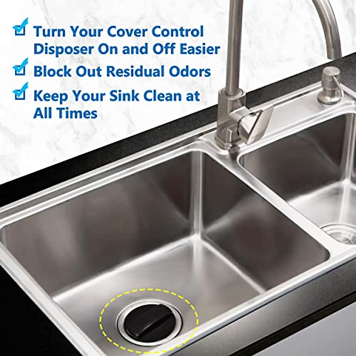 75257 Garbage Disposal Magnetic Stopper Compatible with InSinkErator Garbage Disposal 75052, 74094, 74052, 74275 - Black