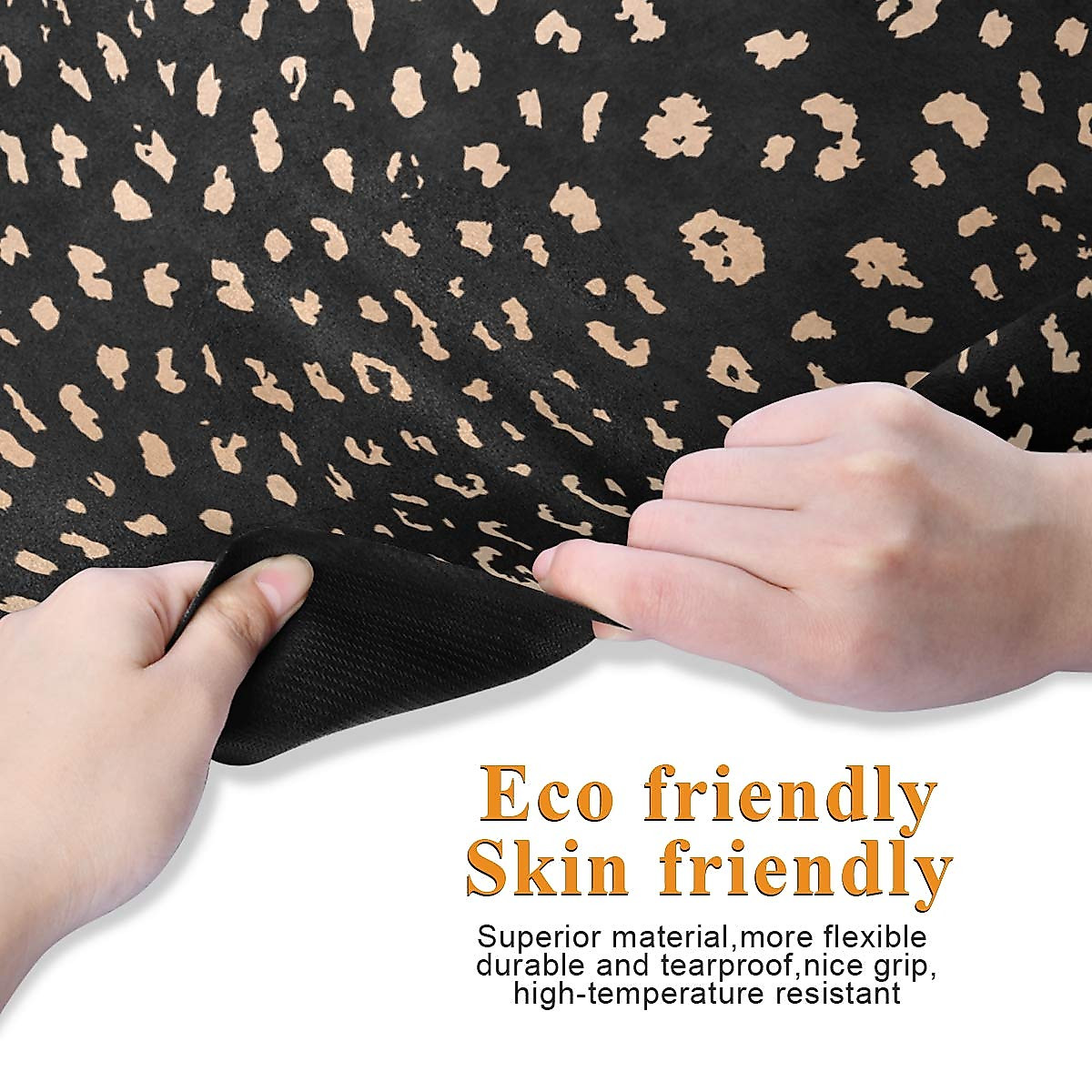 ALAZA Realistic Leopard Print Animal Skin Nonslip Yoga Mat Towel with Grip Dots for Women Men