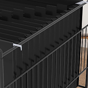 Plastic Expanding Hanging File Folders Letter Size,13 Expandable Pockets,Colored and Blank Tabs,Innovative Accordion Hanging Folder for Filing Cabinet,Fun Storage Office Supplies,Black