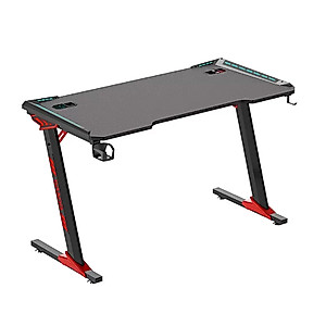 Writing Work Desk Gaming Table Desktop PC Table Home Bedroom Desk Writing Desk Office Desk Game Athletic Table with Lights PC Table Home Office Desk (Color : B, Size : 120 * 60 * 73cm)