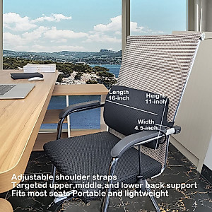 awave bloom Inflatable Lumbar Support Pillow for Car Seat and Office Chair, with Adjustable Internal Air System, Back Support for Home, Travel