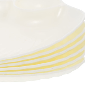 UPKOCH Movie Night Snack Trays 6Pcs Shell Dumpling Plates with Sauce Holder Plastic Sushi Plates Serving Platter Tray French Fries Plate with Sauce Divider For Home Kitchen (White) Serving Dishes