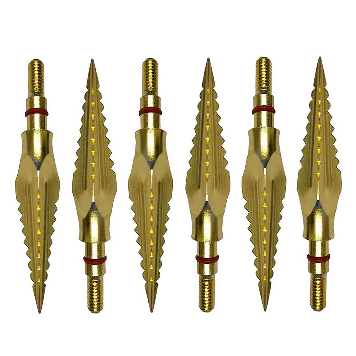 Hunting Broadheads, 6PK Traditional Hunting Arrow Head Archery Broadheads 100/125 Grains Arrow Tips for Hunting and Shooting Game (Gold)