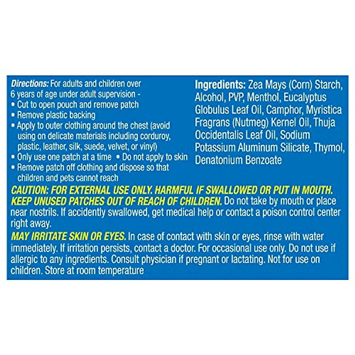 Vicks VapoPatch, Wearable Mess-Free Aroma Patch, Soothing & Comforting Non-Medicated Vapors, for Adults & Children Ages 6+, 5ct (4 Pack)