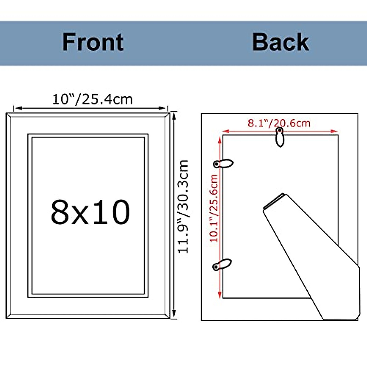 ZBEIVAN 8x10 Picture Frames 3-Pack Ornament Sparkling Glass Silver Glittery Mirrored Edge Vertical Horizontal Desk Tabletop Standing 10x8 Photo Frame